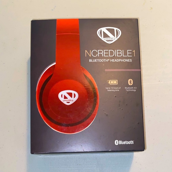 NCredible1 | Headphones | New Red Ncredible Bluetooth Headphones | Poshmark
